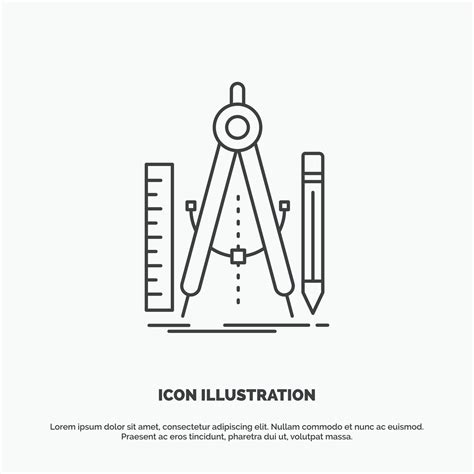 Build Design Geometry Math Tool Icon Line Vector Gray Symbol For Ui And Ux Website Or