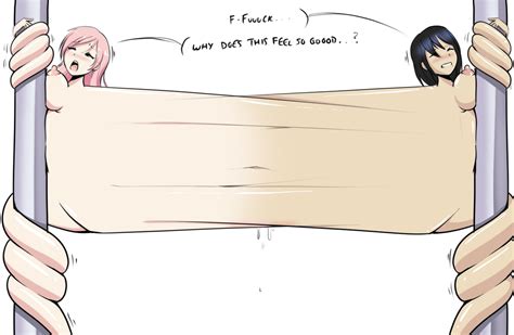 Rule 34 2girls Areolae Aroused Aroused By Stretching Black Hair Blush Borrowed Character