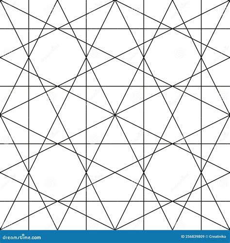 Intersecting Lines Geometric Seamless Pattern Texture Stock Vector
