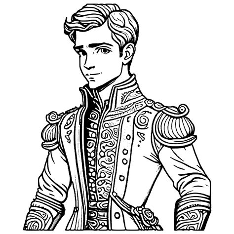 Handsome Prince Coloring Page · Creative Fabrica