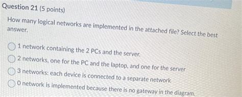 Solved How Many Logical Networks Are Implemented In The