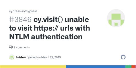 Cyvisit Unable To Visit Urls With Ntlm Authentication · Issue 3846 · Cypress Io