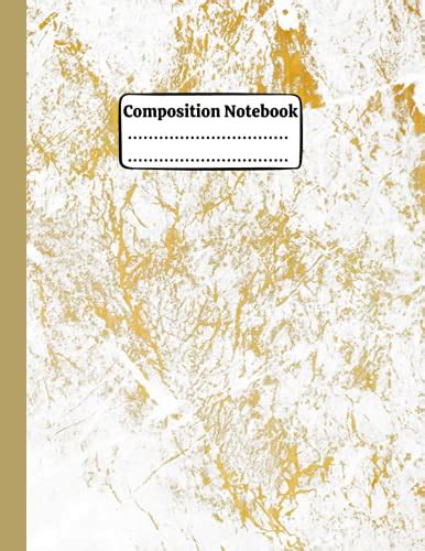 Yellow Composition Notebook Wide Ruled Yellow Marble Wide Ruled Paper Composition Book For