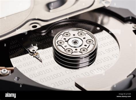 Disassembled Computer Hard Disk Memory Close Up Stock Photo Alamy