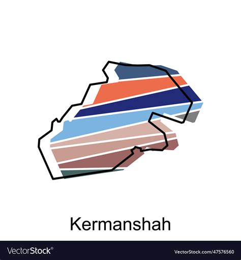 Graphic Of Kermanshah Map Iran Country Royalty Free Vector