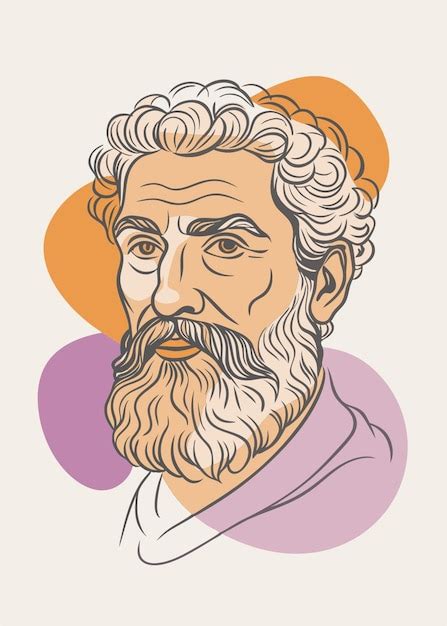 Микеланджело картины векторная иллюстрация линейная схема Премиум Ai сгенерированный вектор