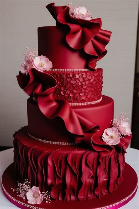 Red Birthday Cake Red Tiered Wedding Cake Red Themed Wedding Cake Wedding Cake Designs