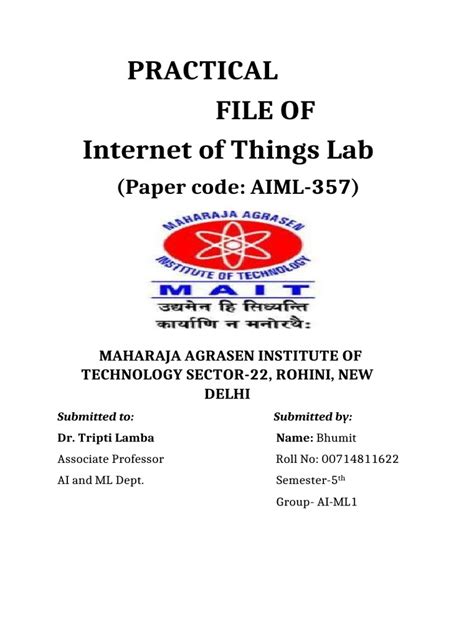 Iot Practical File Soham Raj Ai Ml 6 Pdf
