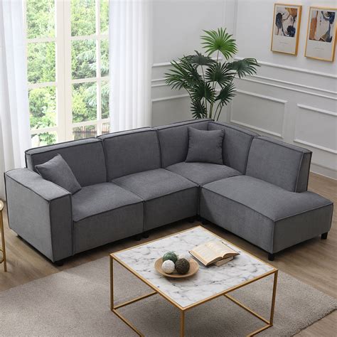 Video Provided New 9774 Modern Minimalist Style Sectional Sofal