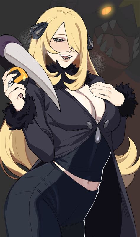 Cynthia And Garchomp Pokemon And More Drawn By Porqueloin Danbooru