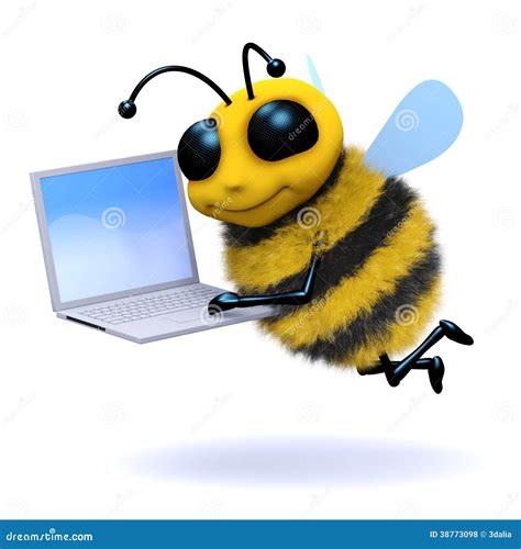 3d Bee Laptop Stock Vector Illustration Of Laptop Wings 38773098