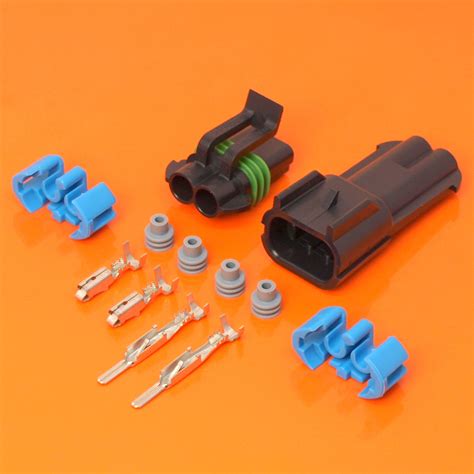 Delphi 2 Way Metri Pack 280 Sealed Series Automotive Connector Kit 15300002 And 15300027 3 Way