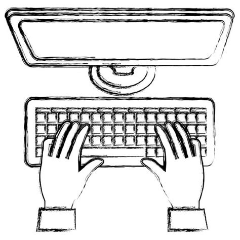Hands Typing In Keyboard Desktop Stock Illustration Illustration Of Enter Person 146605086