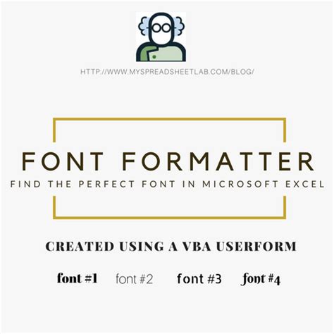 Compare Text Fonts In Excel Using Vba My Spreadsheet Lab