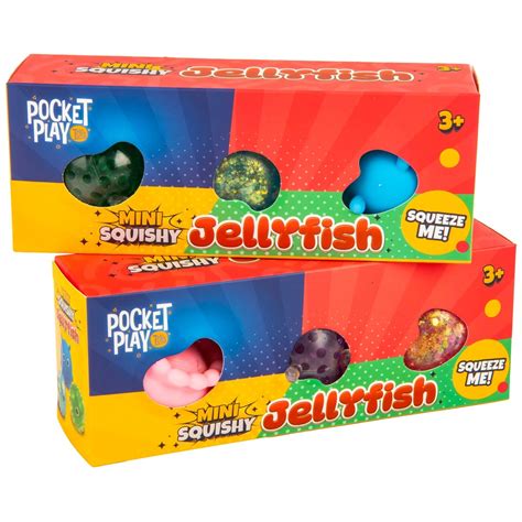 Pocket Play Sensory Mini Squishy Jellyfish 3 Pack Assortment Smyths