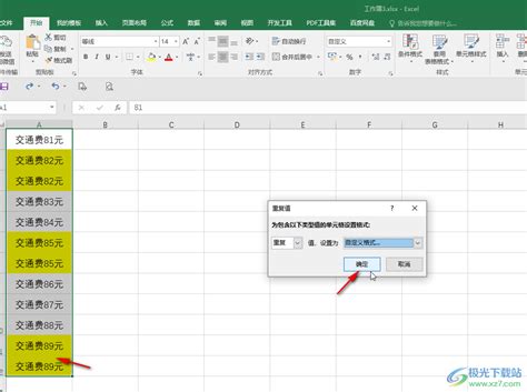 Excel里面重复值怎么标记颜色 Excel表格把重复的项目用颜色标注的方法教程 极光下载站
