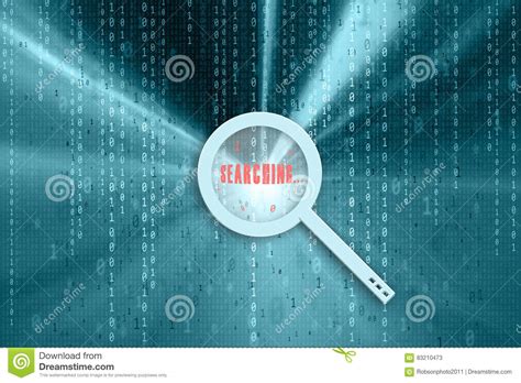Binary Data Magnifying Glass Stock Illustrations 1981 Binary Data