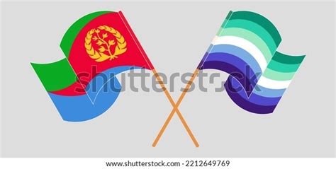 Crossed Waving Flags Eritrea Gay Men Stock Vector Royalty Free Shutterstock