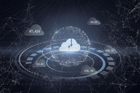 Premium Photo Creative Polygonal Digital Cloud Background Cloud Computing Wireframe 3d