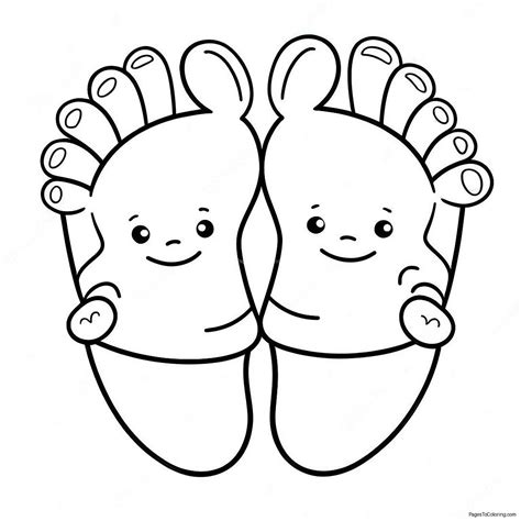 Cute Cartoon Feet Coloring Page 28264 22808