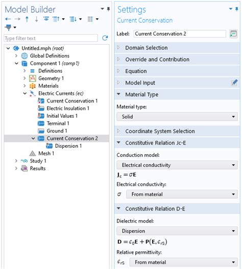 Modeling Dispersion In An Electric Currents Model Comsol Blog
