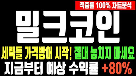 밀크코인 세력들 가격방어 시작 절대 놓치지마세요 지금부터 예상수익률 80 밀크 밀크코인 밀크코인분석 밀크코인전망 밀크코인목표가 밀크코인차트 Youtube
