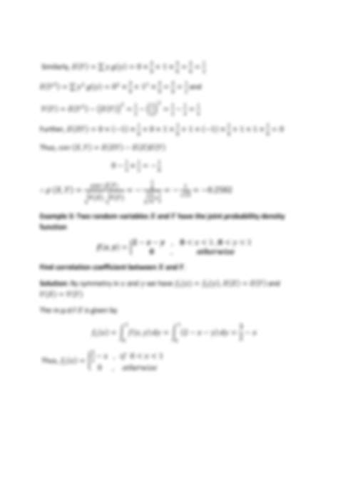Solution Correlation Coefficients And Bivarient Normal Distribution