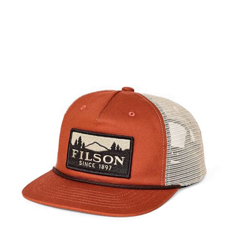 Filson Trucker Mesh Cap Scenic Patch Iron Rust Filson Yards Store