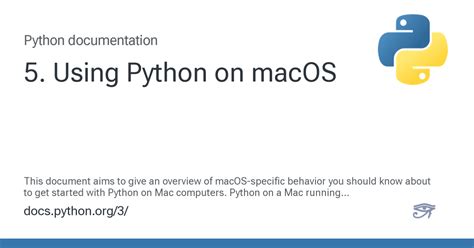 5 Using Python On Macos — Python 3146 Documentation