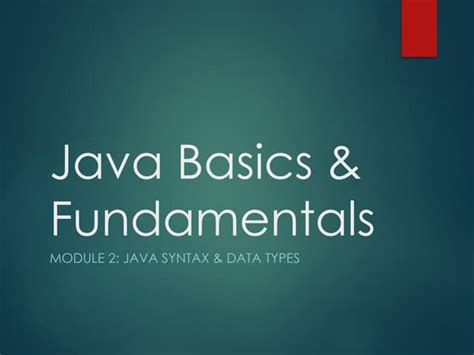 Javabasicsmodule2pptx Introduction To Java Basics 2 Pptx