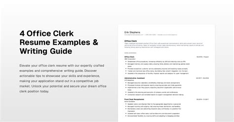 4 Office Clerk Resume Examples And Writing Guide
