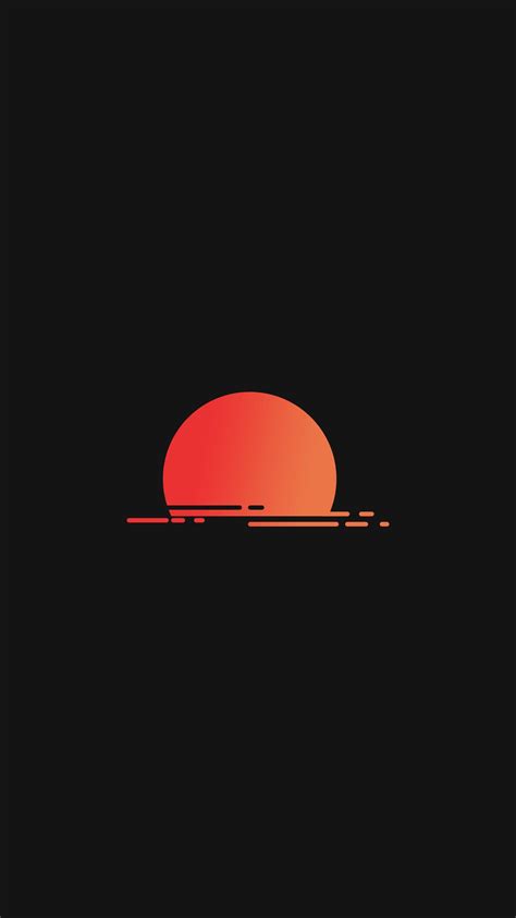 Stunning Sunset Portrait In Minimalist Black Background Minimalist