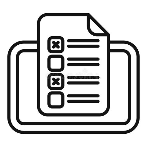 Black And White Line Art Of A Clipboard With A Checklist Symbolizing Organization And Tasks