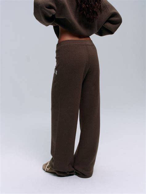 Ada Knit Straight Leg Sweatpants Dark Cocoa Browncream
