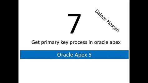 Get Primary Key Process In Oracle Apex Oracle Apex Primary Oracle