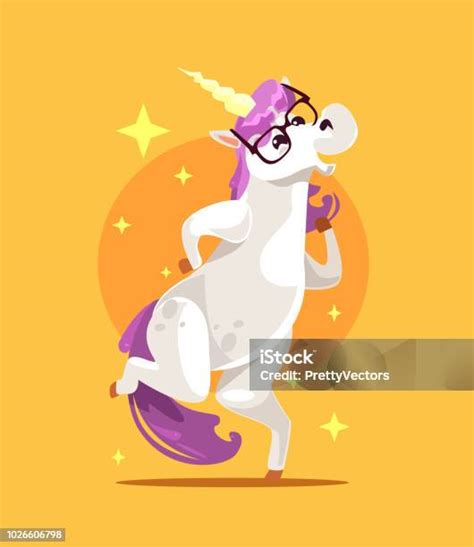 행복 하 게 웃 고 춤추는 유니콘 문자입니다 동화 벡터 만화 일러스트 레이 션 유니콘에 대한 스톡 벡터 아트 및 기타 이미지 유니콘 춤 벡터 Istock