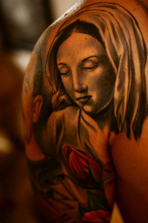 Virginmary Mothermary Colorportrait Religiontattoo Religion Tattoos Mother Mary Virgin