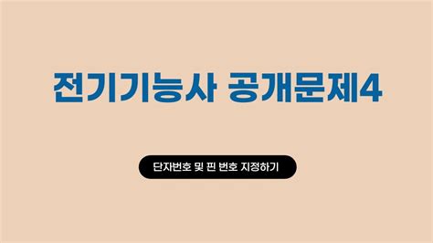 전기기능사 실기 공개문제 4번 단자대 번호 및 핀 번호 지정 전기 전기기능사 공개문제 단자대번호및핀번호 Youtube