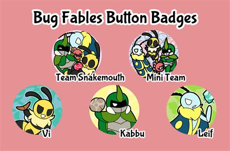 Bug Fables Character Buttons Etsy