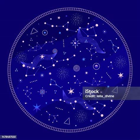행성 별자리 별이있는 공간 라운드 구성 점성술 천문학을 주제로 한 벡터 그림 0명에 대한 스톡 벡터 아트 및 기타 이미지 0명 구 구도 Istock