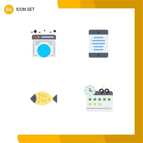4 Universal Flat Icons Set For Web And Mobile Applications Global Food