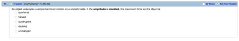Solved An Object Undergoes A Simple Harmonic Motion On A Chegg