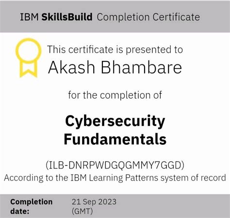 akash bhambare on linkedin i have completed online course on cybersecurity fundamental ibm skills…