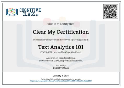 Text Analysis 101 Cognitive Class Exam Quiz Answers