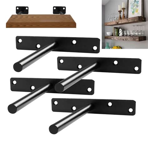 Multi Sizes T Shape Shelf Metal Bracket Concealed Wall Shelves Supports