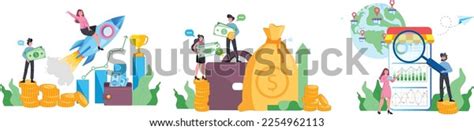Management Abstract Concept Vector Illustration Set Stock Vector