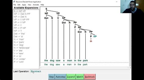Parsing Recursive Descent Shift Reduce Parsing Demo NLP