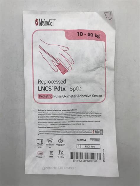 Masimo 2688 Lncs Pdtx Pediatric Pulse Oximeter Adhesive Spo2 Sensor 10 50kg Reprocessed X