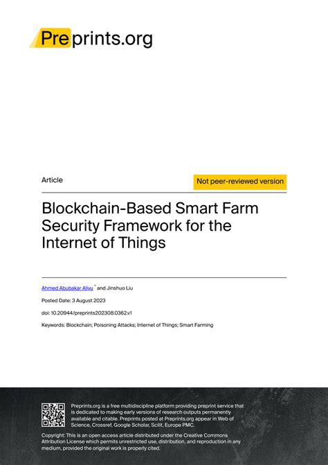 pdf blockchain based smart farm security framework for the internet