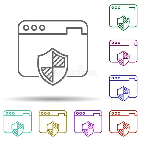 Internet Security Multi Color Icon Simple Thin Line Outline Vector Of Security Icons For Ui